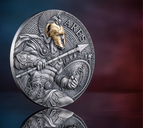 ARES The Great Greek Mythology 2 oz Antique finish Silver Cameroon 2024 ...