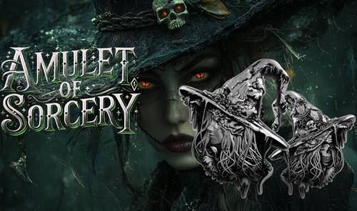 The Enchanted Amulet of Sorcery - 2 oz .999 Silver Coin - 2000F ...