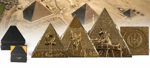 PYRAMIDS OF GIZA Gold Glided Edition -3 Coin Set - 6oz .999 Silver ...