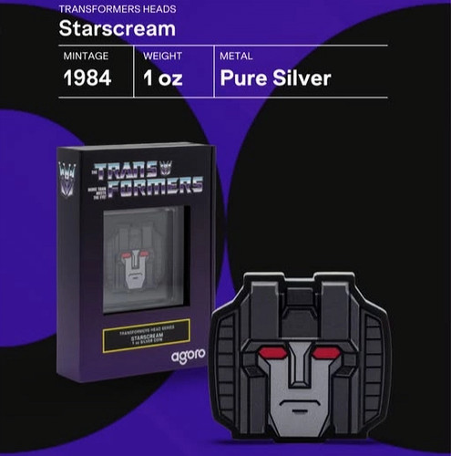 Transformers Heads - Starscream - 1oz .999 Silver Coin | Gold & Silver ...