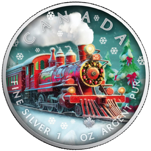 2023 Canada Maple Leaf - Christmas Train Edition 1 oz Silver Coin ... 2023 Canada Maple Leaf - Christmas Train Edition 1 oz Silver Coin ...