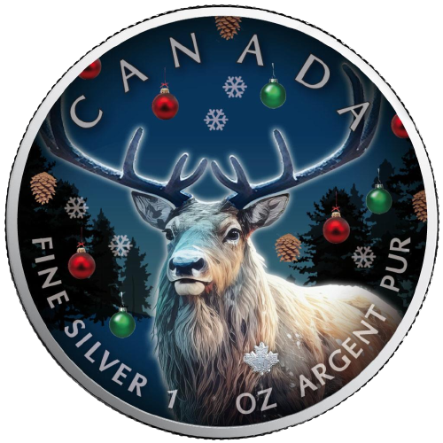 2023 Canada Maple Leaf - Merry Xmas Edition 1 oz Silver Coin | Gold ...