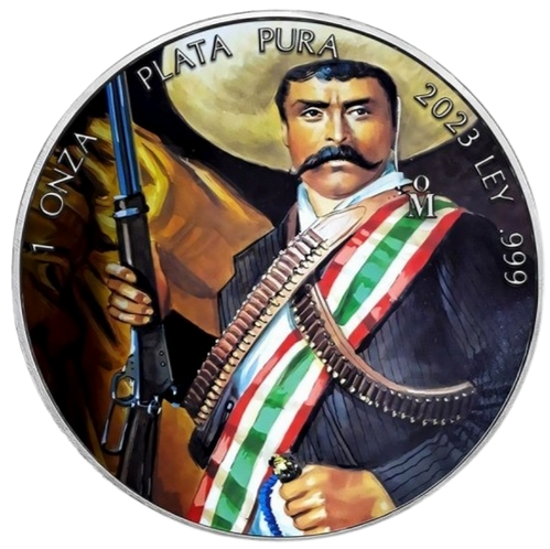 2023 1 oz Mexican Libertad Emiliano Zapata Shotgun Colorized Silver ...