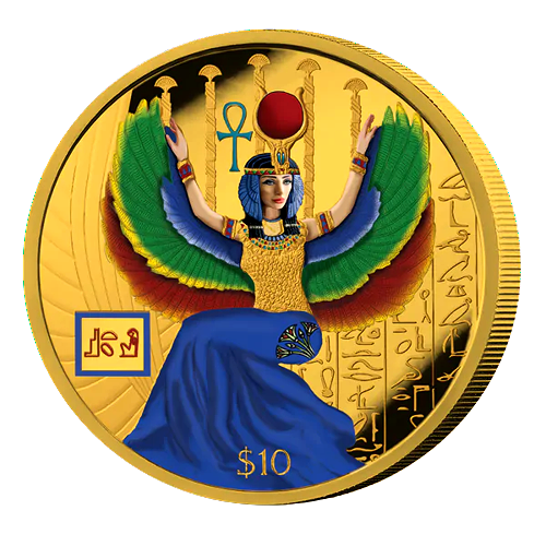 2023 Sierra Leone Egyptian Goddess Isis Gold Gilt 1 oz Silver Coin ...