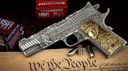 2024 Chad 2 oz .999 Silver .45 Caliber Pistol Handgun Gilded Shaped ...