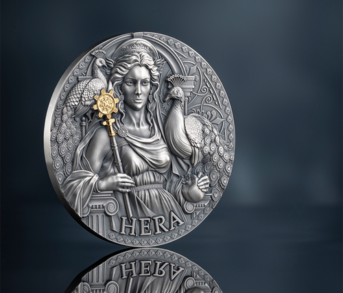 HERA The Great Greek Mythology 3 oz Antique Finish Silver Coin Cameroon ...