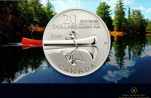2011 Canadian $20 for $20 Canoe Fine Silver Commemorative Coin | Gold ...