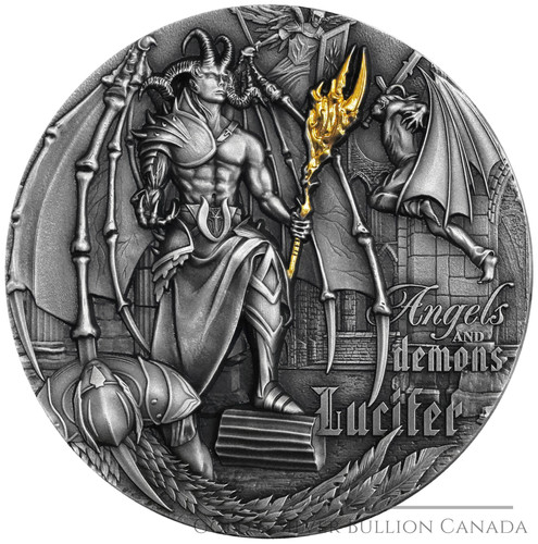 LUCIFER – ANGELS AND DEMONS – 2021 2 oz Pure Silver High Relief Coin ...