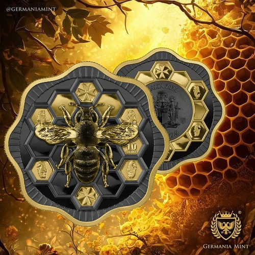 2024 Malta Maltese Bee 10 Euro 2 oz High Relief Black Ruthenium Silver ...