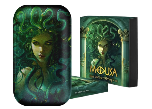 Medusa - Mythical Creatures - 2oz 999.9 Silver Cast Bar 2024 | Gold ...