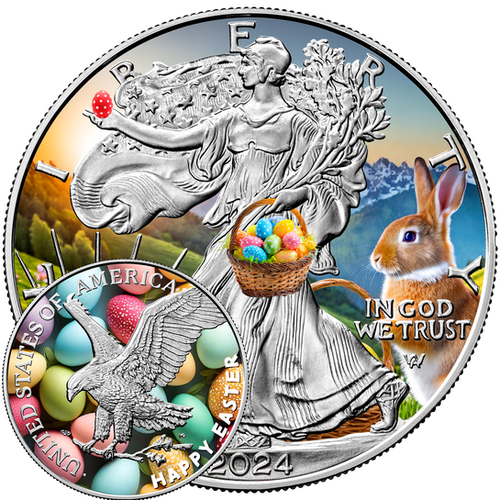 2024 U.S. Eagle Happy Easter Edition 1 oz Silver Coin | Gold & Silver ...