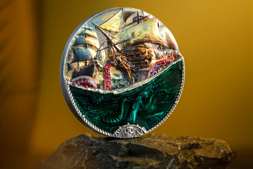 SEA MONSTER Underwater Fantasy 3 Oz Silver Coin 20$ Cook Islands 2025 ...