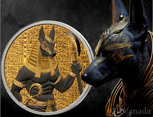 ANUBIS Golden Darkness of Egypt 1 Oz Silver Coin 1000 Francs Benin 2024 ...
