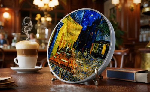 Cafe Terrace by Vincent Van Gogh 2 Oz Silver Coin 2000 Francs Cameroon ...