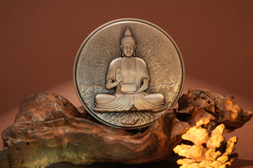 The Buddha - Creator of Buddhism 2oz .999 Silver Bi-Metal Antiqued Chad ...