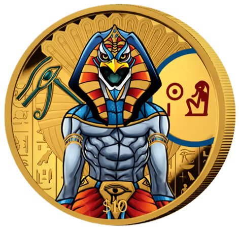 2023 Sierra Leone Egyptian Gods Ra Gold Gilt 1 oz Silver Coin | Gold ...