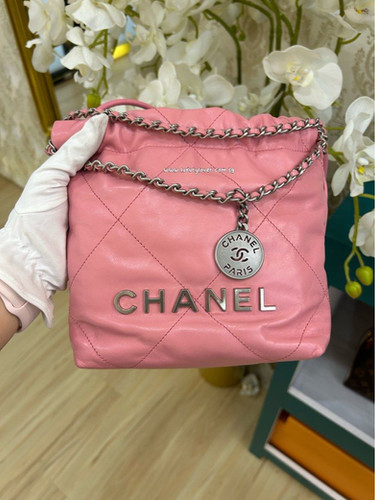 LNIB Chanel 22 Mini Pink Shiny Calf SHW(Cash S$5,390) | LuxuryLover