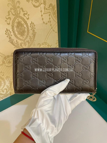 Gucci Long Wallet Dark Brown Leather GHW | LuxuryLover