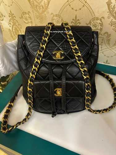 Chanel Vintage Duma Backpack Black Lamb 24K GHW | LuxuryLover