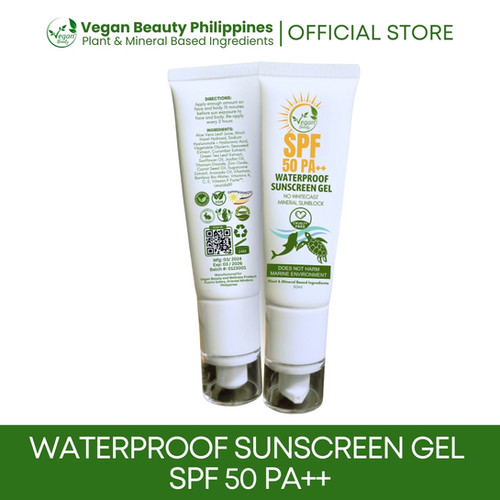 Waterproof Sunscreen Gel SPF 50 PA++ VB | VeganBeautyPh