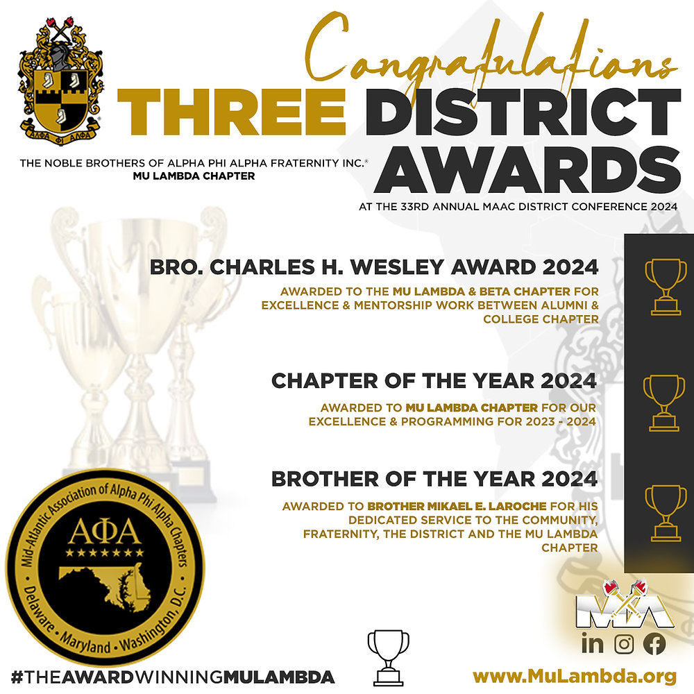 Mu Lambda Celebrates 3 Awards at the 33rd M.A.A.C. District Conference