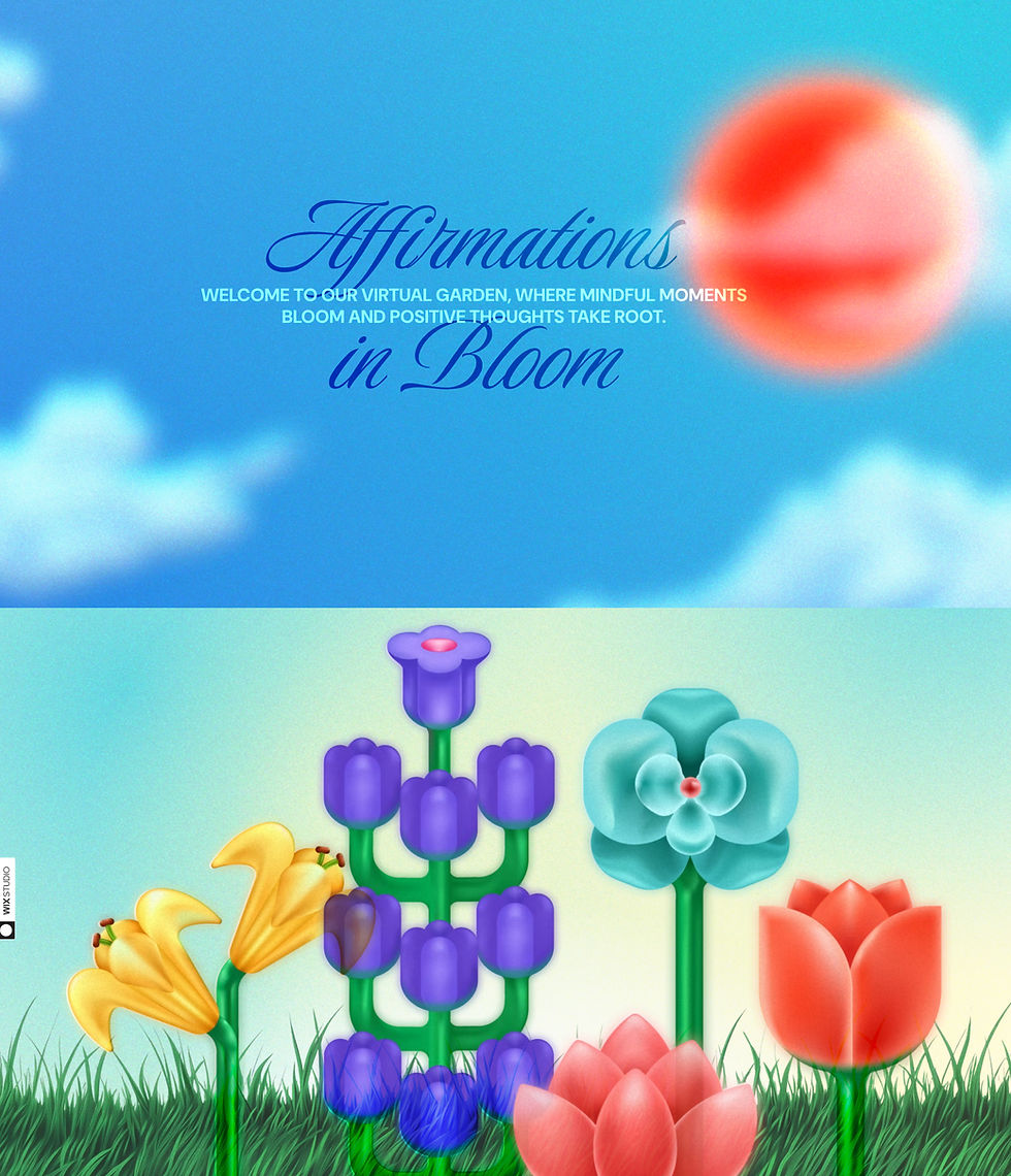 Affirmations in bloom - Built on Wix Studio