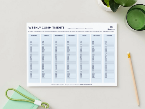 Weekly Commitment Sheet | Timewise