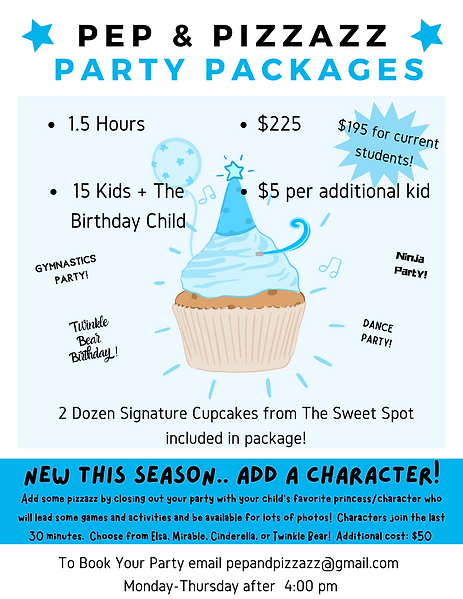 PARTY PACKAGES | Pep and Pizzazz
