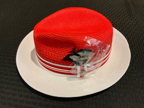 Bruno Capelo Classic Collection Fedora Hat - GIANCARLO(Red/White ...