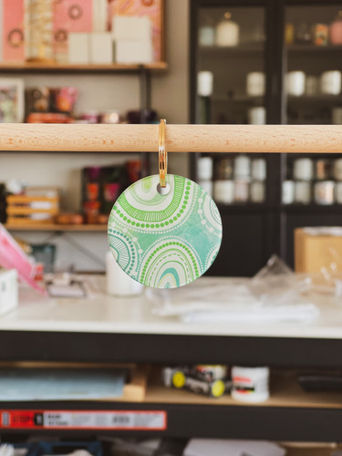 Gumba 'Green' Aboriginal Artwork Keyring | Little Black Duck