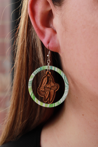 Gumba 'Green' Flowering Gum Statement Hoop Earrings | Little Black Duck