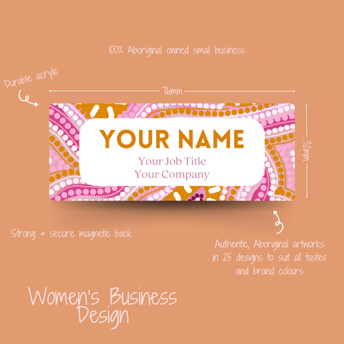 Name Badge with Aboriginal Art | Little Black Duck