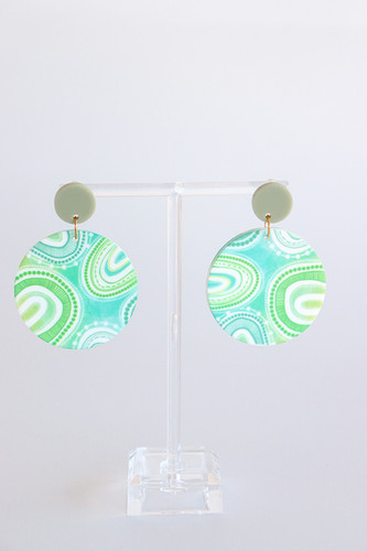 Gumba 'Green' Circle Earrings | Little Black Duck