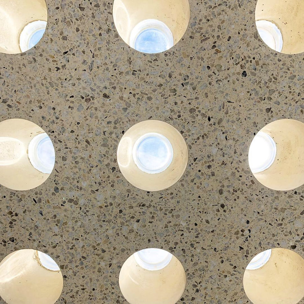 Round glass block pavers at Campbell's Stores