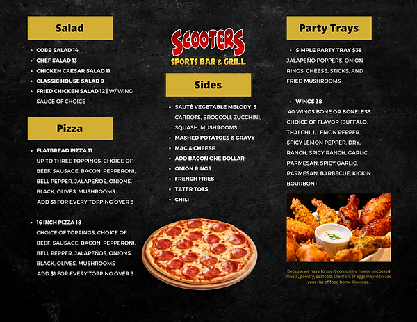 Menu | Scooters Arlington