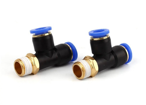 Pneumatic Tee Push-In Connector with Male Thread | JAARIS Automation