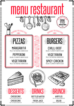 100 full color 8.5x14 double sided plastic menus no bleed white all ...