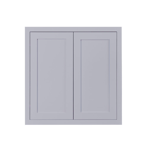 RTA Light Grey Shaker Inset Wall Cabinet 30"W x 30"H x 14"D (2 Doors, 2 ...