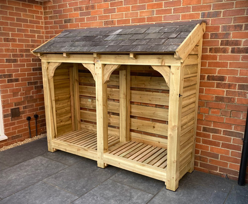 The Dovedale - Double Bay Wooden Tiled Roof Log Store | Artisan ...