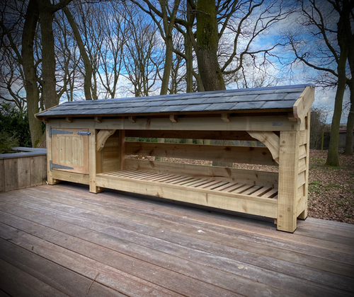 The Thornbridge - Low Log Store With Door | Artisan Woodstore Co