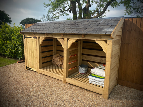 The Matlock - Double Bay Log Store With Bin Store | Artisan Woodstore Co