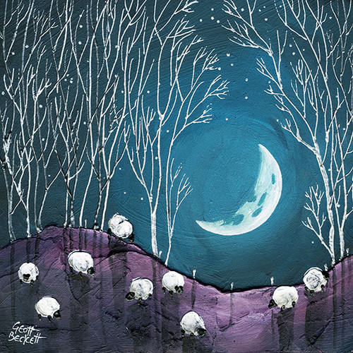 Moonlit Flock - Print | Geoff Beckett