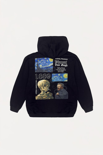 Black "Vincent Van Gogh" Hoodie | Eighty Eight Brand