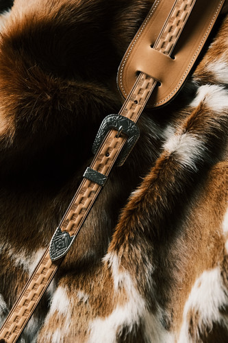 Basket Weave Guitar Strap (Natural Finish) | Codina Leather