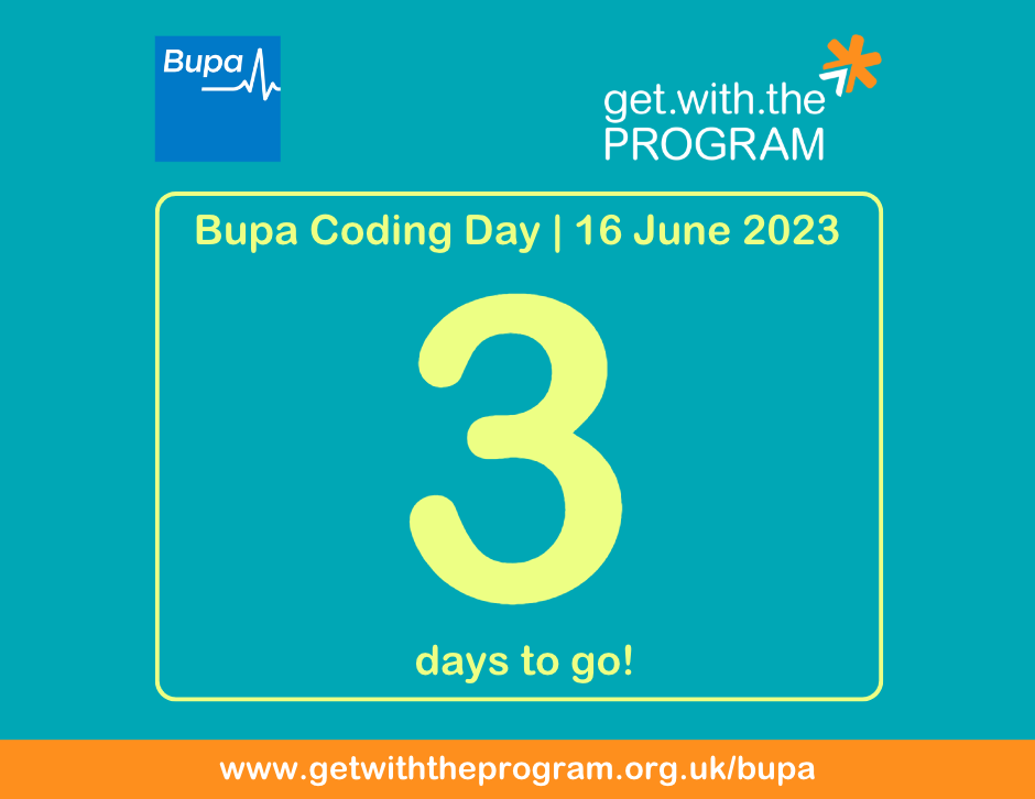 3 Days to go until Bupa Coding Day!