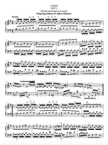 015. Bach. WTC 2-Prelude and Fugue n.15, in G major | Fingering-piano.com
