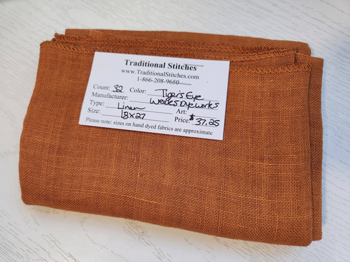 32 count linen (Tiger's Eye) Weeks Dye Works - 18 x 27 inches ...
