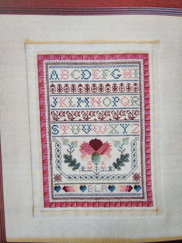 Tea Rose Sampler - Periwinkle Promises | 1884Stitchery.com