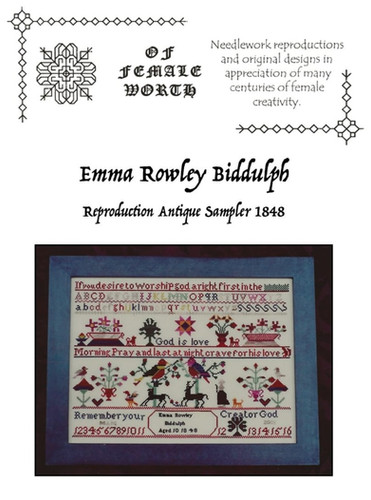 Emma Rowley Biddulph (PDF) - Of Female Worth | 1884Stitchery.com
