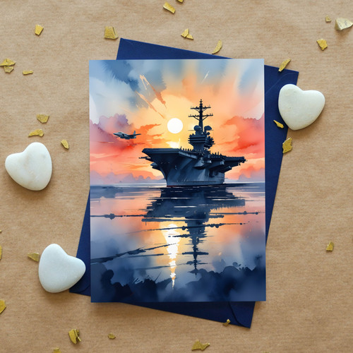 Aircraft Carrier and Fighter Jet Card | Homeport Greetings